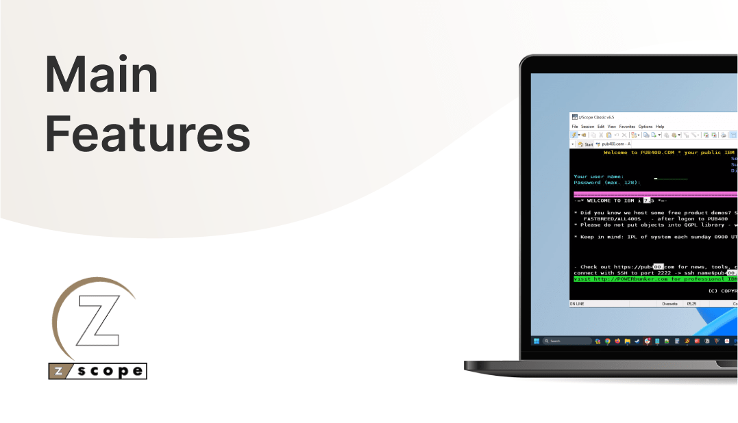 z/Scope Desktop Terminal Emulator Features: Secure Multi-Protocol Support