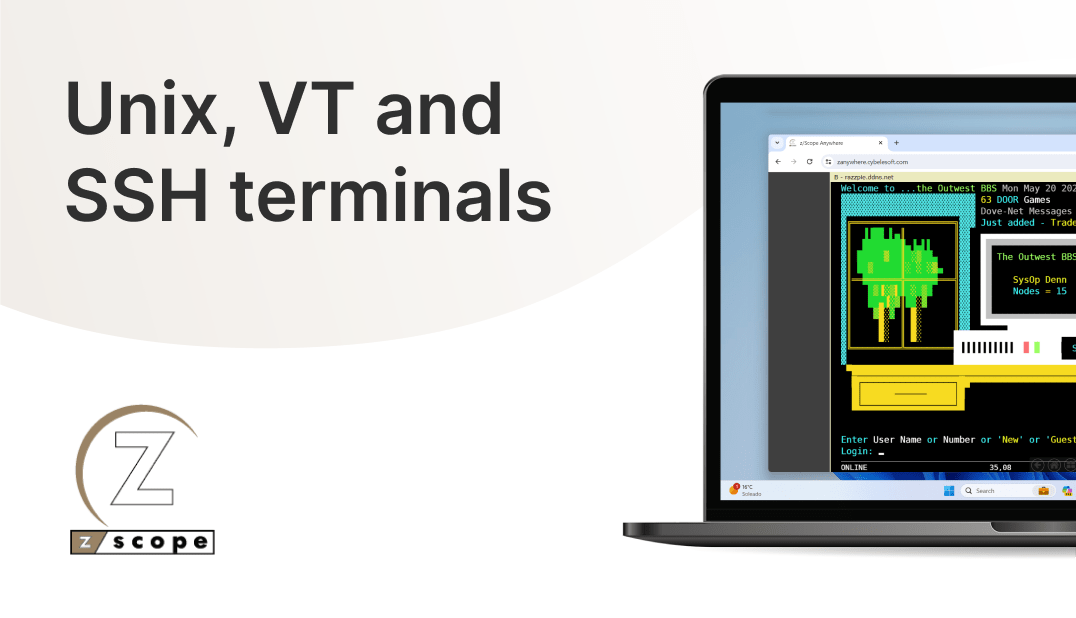 z/Scope VT Terminal Emulator: Secure Access to UNIX and SSH